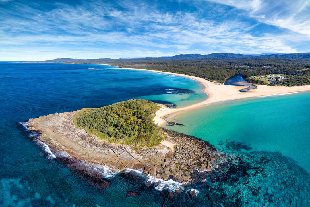 Crampton Island Aerial Print | Lake Tabourie & South Coast Drone Art ...